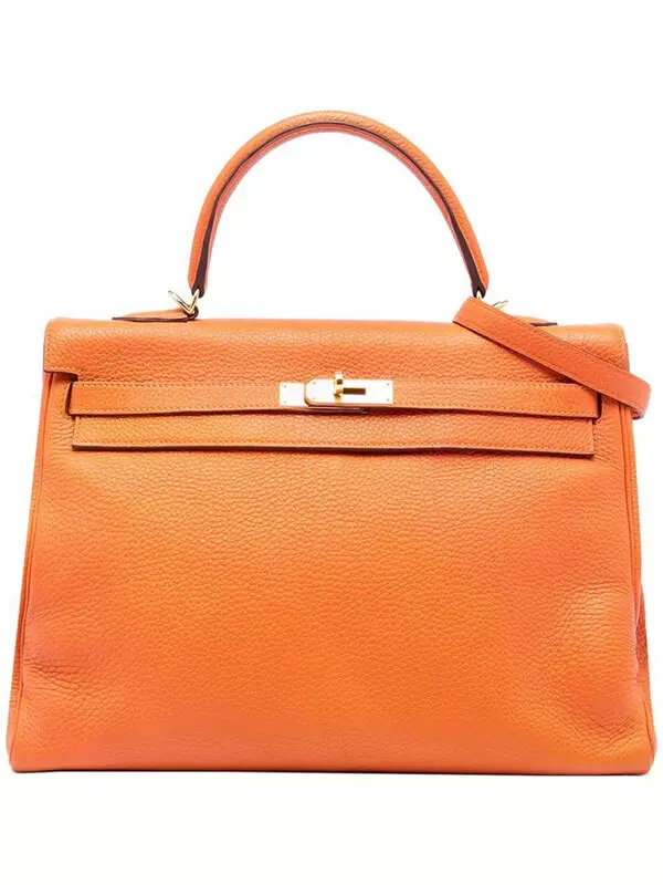 Hermès 2010 Togo Kelly Ii Retourne 35 Satchel - Orange