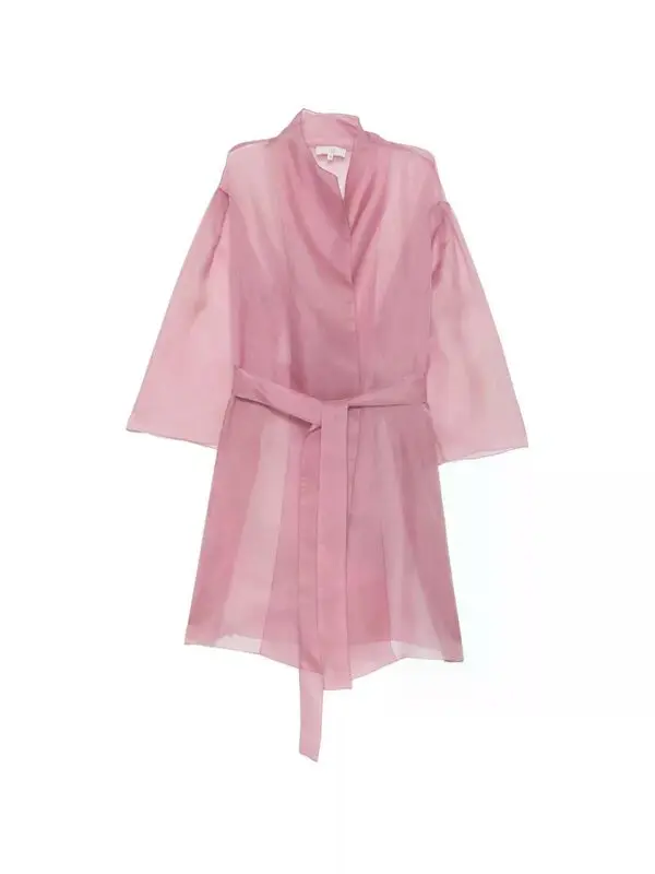 Antonelli Firenze Sheer Wrap Dress - Pink