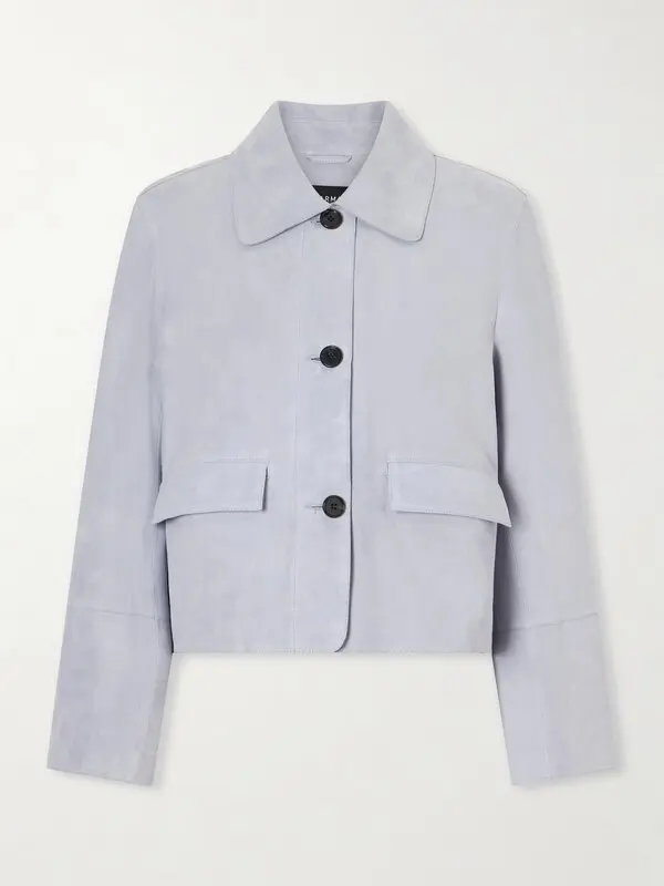 ARMA Cropped Suede Jacket - Blue
