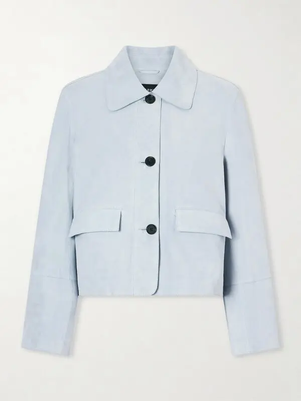 ARMA Cropped Suede Jacket - Blue