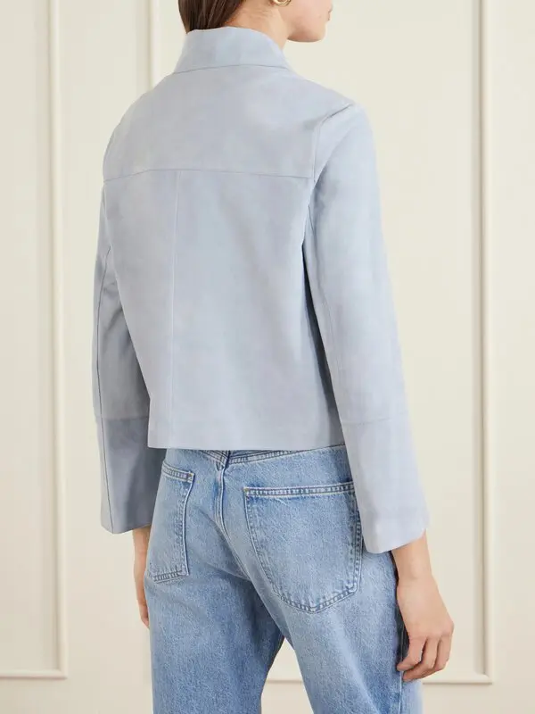 ARMA Cropped Suede Jacket - Blue