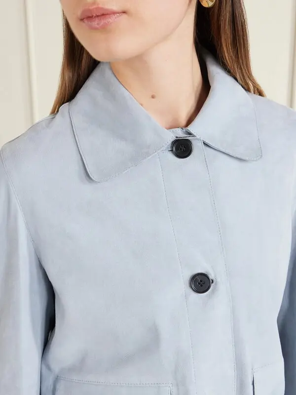 ARMA Cropped Suede Jacket - Blue