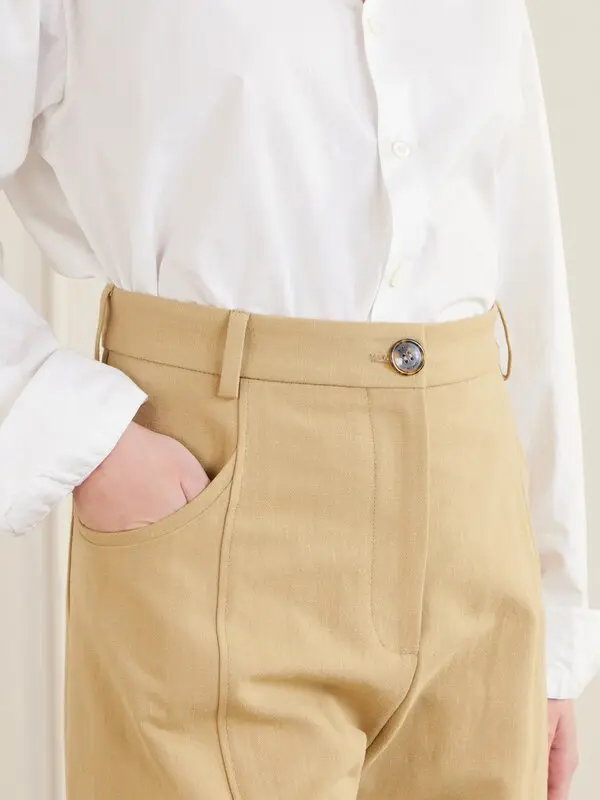 BLAZÉ MILANO Embellished Paneled Twill Tapered Pants