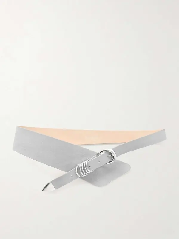 DEHANCHE Alcott Suede Belt - Light Gray
