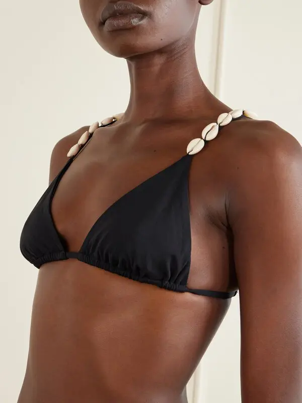 SARA CRISTINA Cowries Embellished Bikini - Black