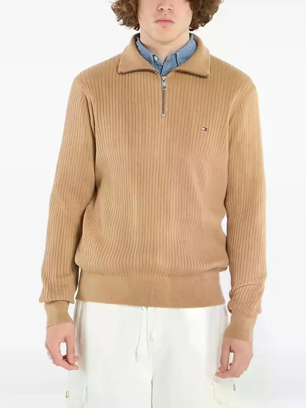 Tommy Hilfiger Ribbed-knit Quarter-zip Sweater