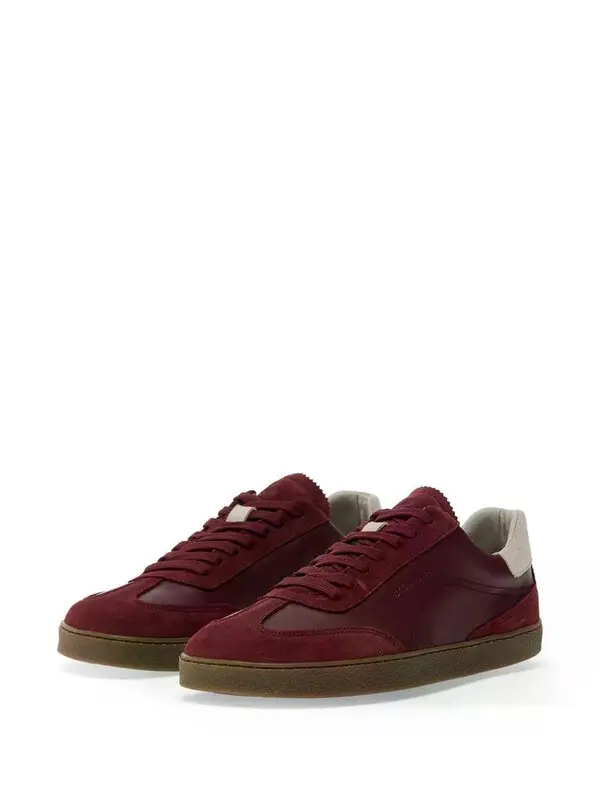 GROUNDIES Panama Suede-panelled Leather Sneakers