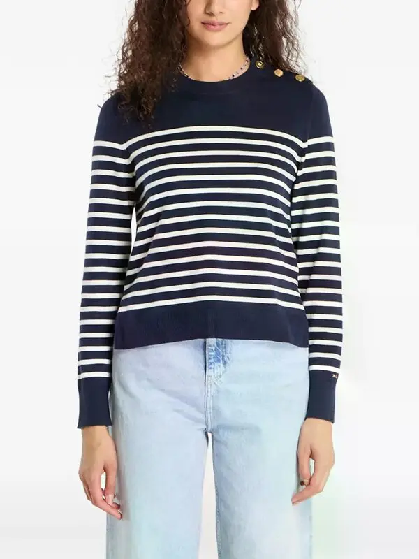 Tommy Hilfiger Striped Button Detail Sweater