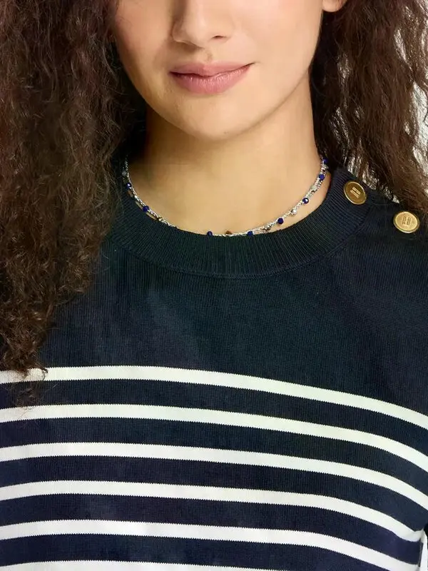 Tommy Hilfiger Striped Button Detail Sweater