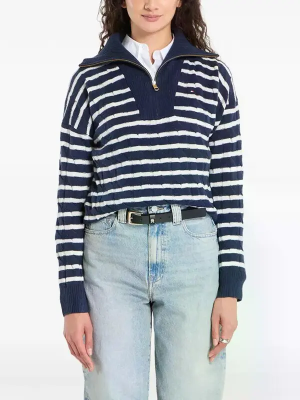 Tommy Hilfiger Striped Half-zip Sweater