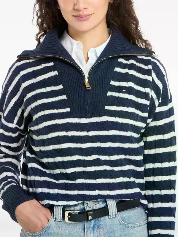 Tommy Hilfiger Striped Half-zip Sweater