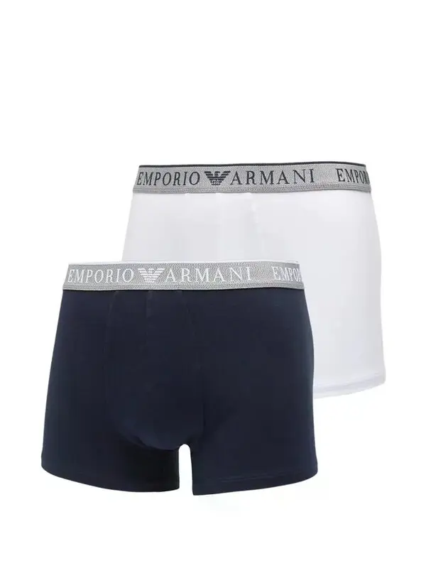 EA7 Logo-embroidered Waistband Boxers Set - Blue
