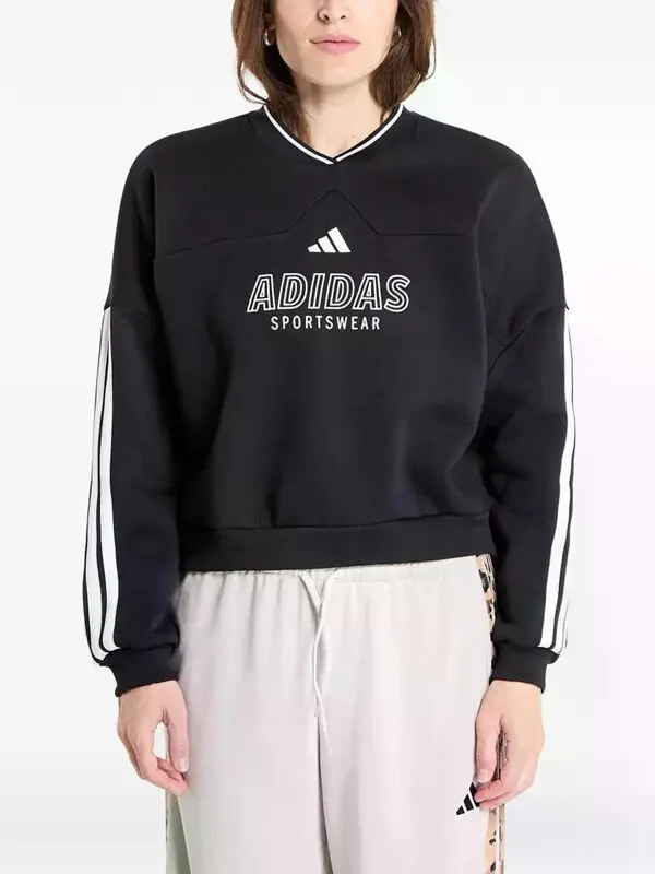 Adidas Logo-print Side-stripe Sweatshirt