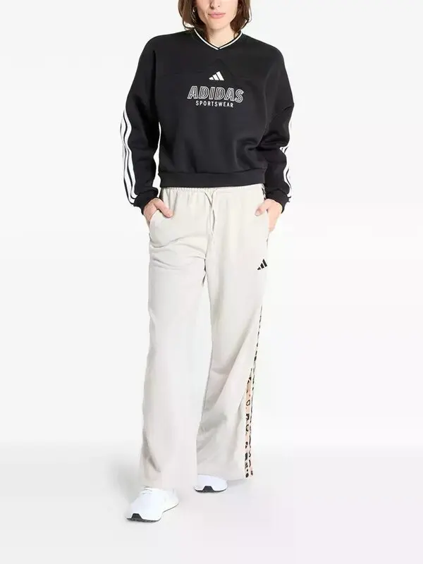 Adidas Logo-print Side-stripe Sweatshirt