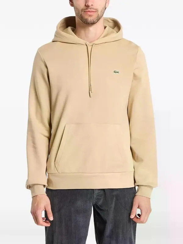 Lacoste Chest Logo Drawstring Hoodie - Neutrals