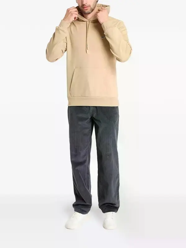 Lacoste Chest Logo Drawstring Hoodie - Neutrals