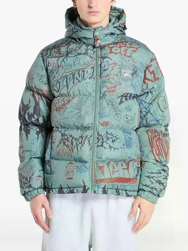 RIPNDIP Graffiti-print Padded Jacket
