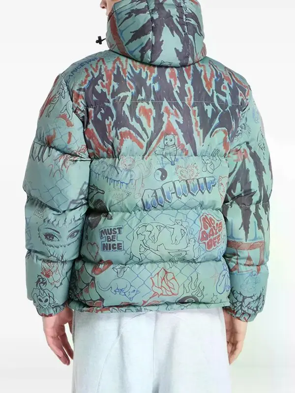 RIPNDIP Graffiti-print Padded Jacket