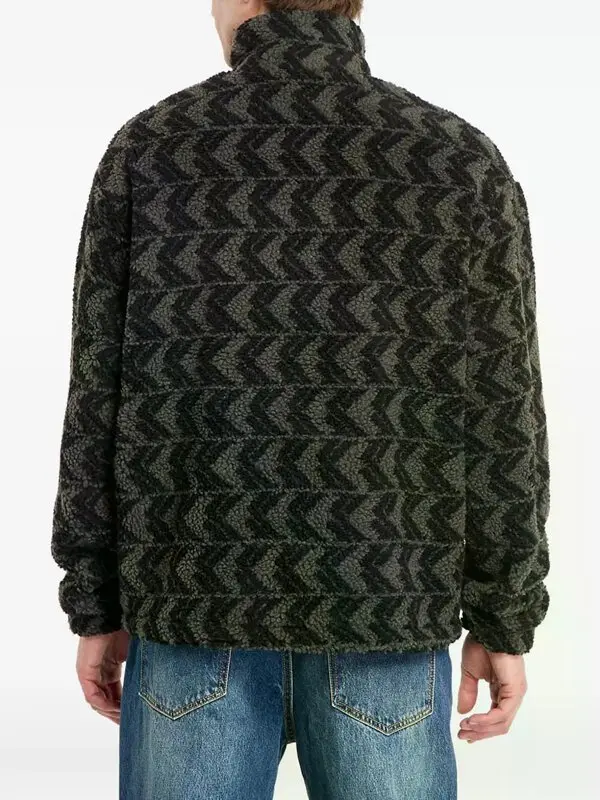KARL KANI Chevron-pattern Fleece Sweater