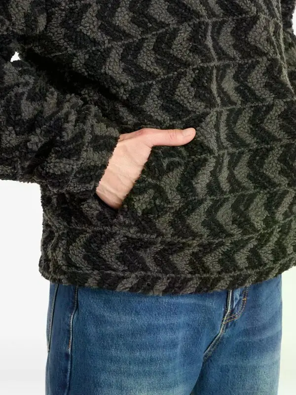 KARL KANI Chevron-pattern Fleece Sweater