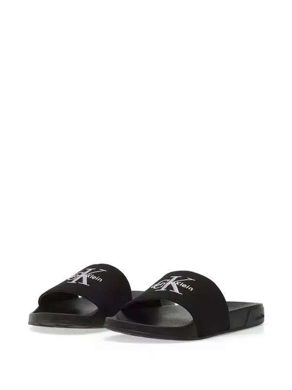 Calvin Klein Logo-embroidered Slides