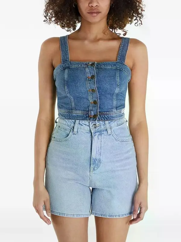 LEEM Panelled Button-front Tank Top