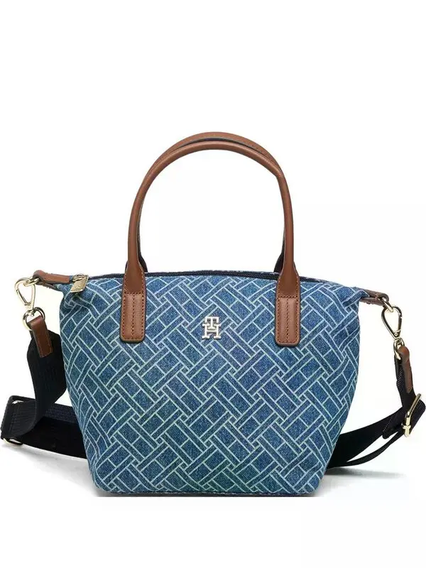 Tommy Hilfiger Geometric-pattern Denim Tote