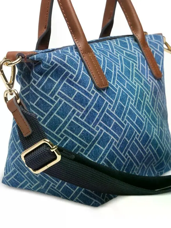 Tommy Hilfiger Geometric-pattern Denim Tote