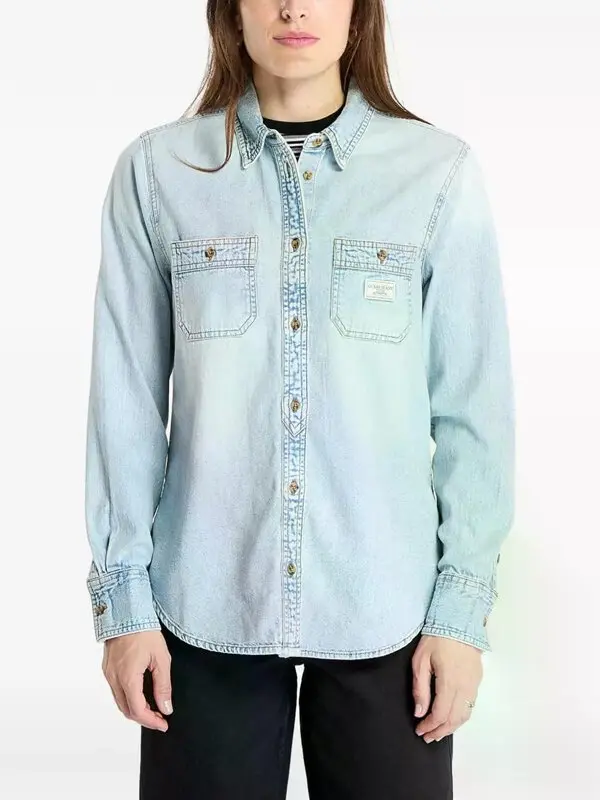 Guess Long Sleeve Button-up Shirt With Patches