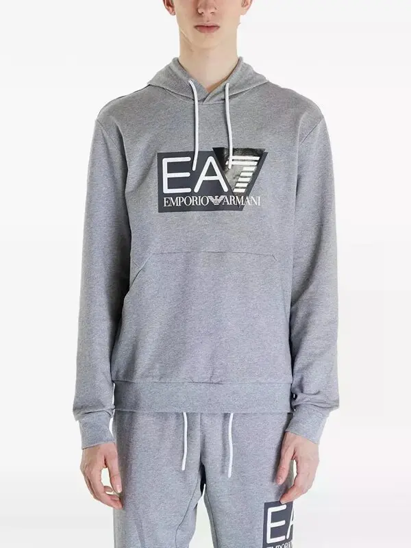 EA7 Logo-print Drawstring Hoodie