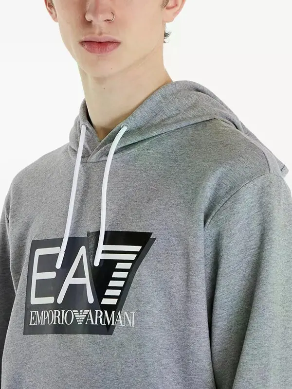 EA7 Logo-print Drawstring Hoodie