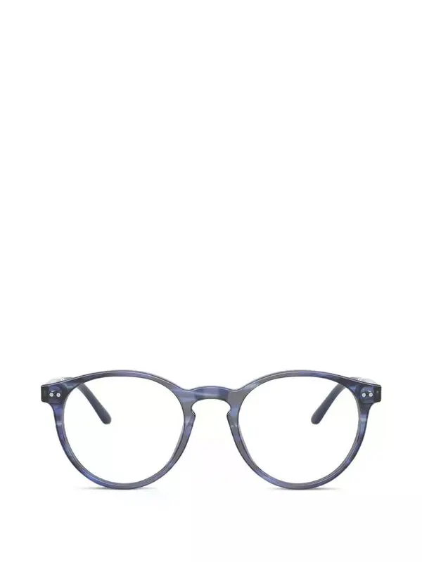 POLO RALPH LAUREN EYEWEAR Striped Round-frame Glasses