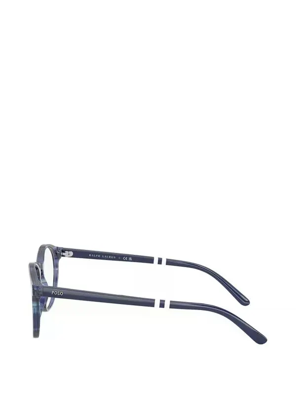 POLO RALPH LAUREN EYEWEAR Striped Round-frame Glasses