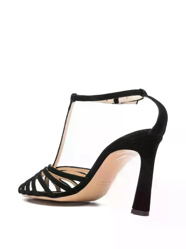 ANNA F. Caged T-bar High Heel Sandals