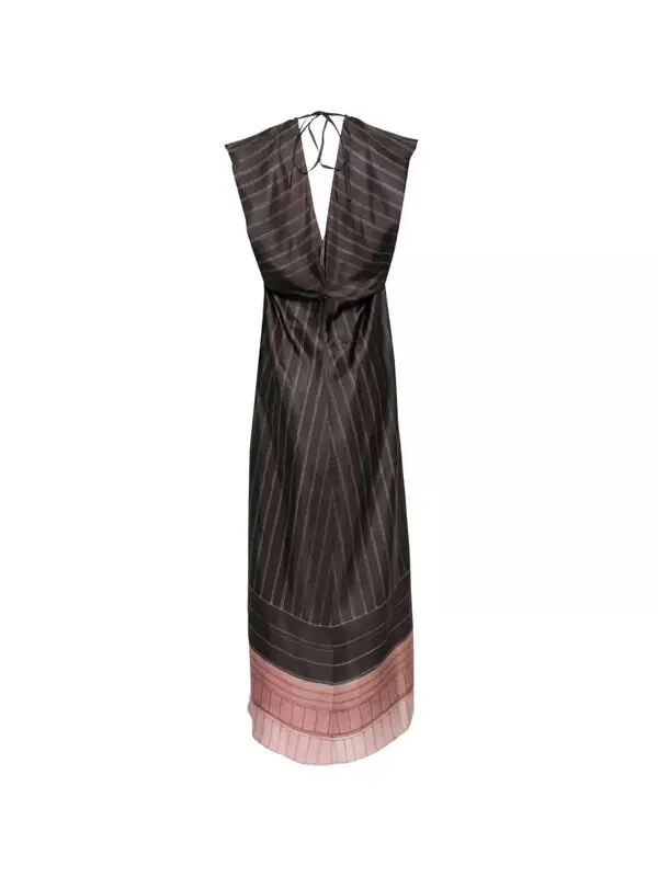 ALYSI Pinstripe-pattern Gathered Maxi Dress