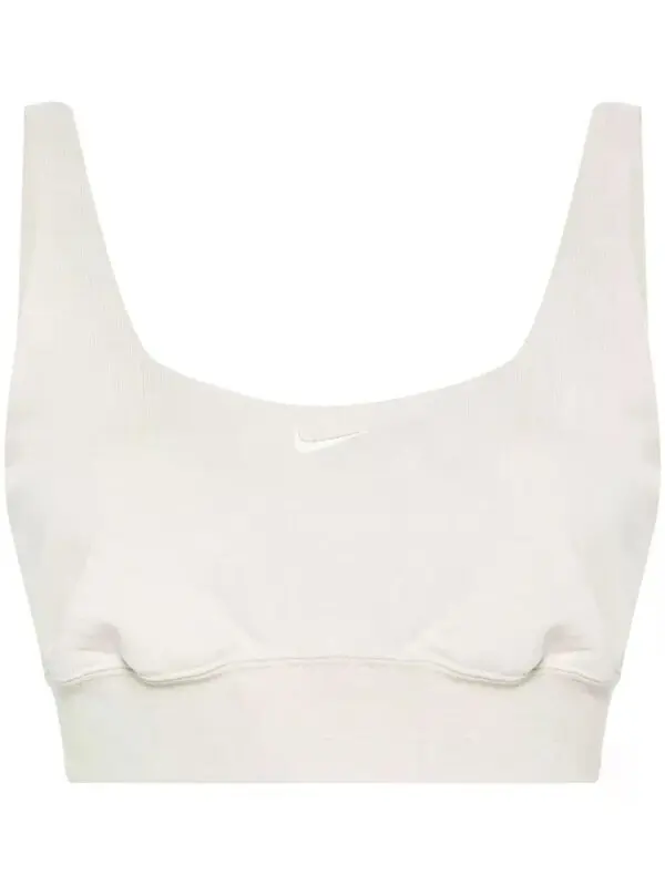 Nike Chill Terry Cropped Top - Neutrals