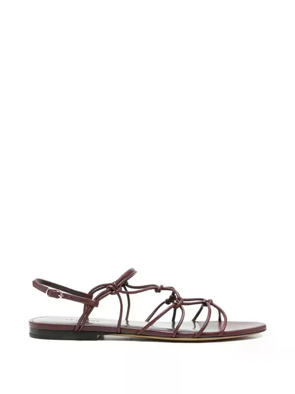 Le Monde Beryl Knotted Leather Slingback Sandals - Red