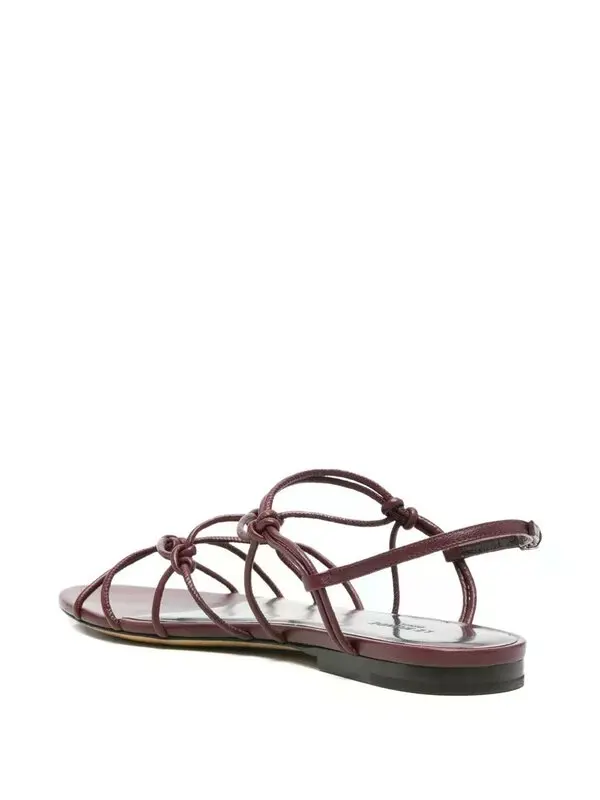 Le Monde Beryl Knotted Leather Slingback Sandals - Red
