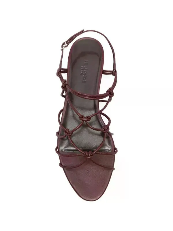 Le Monde Beryl Knotted Leather Slingback Sandals - Red