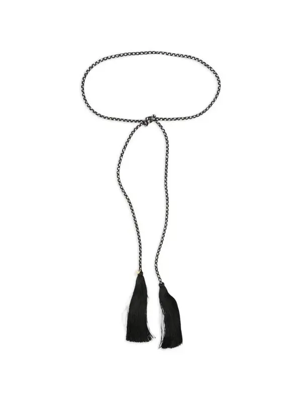 FORTE_FORTE Crystal-embellished Belt - Black