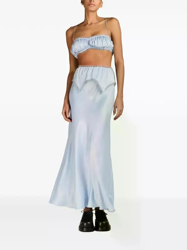 MARK-OFF Polina Satin Maxi Skirt - Blue