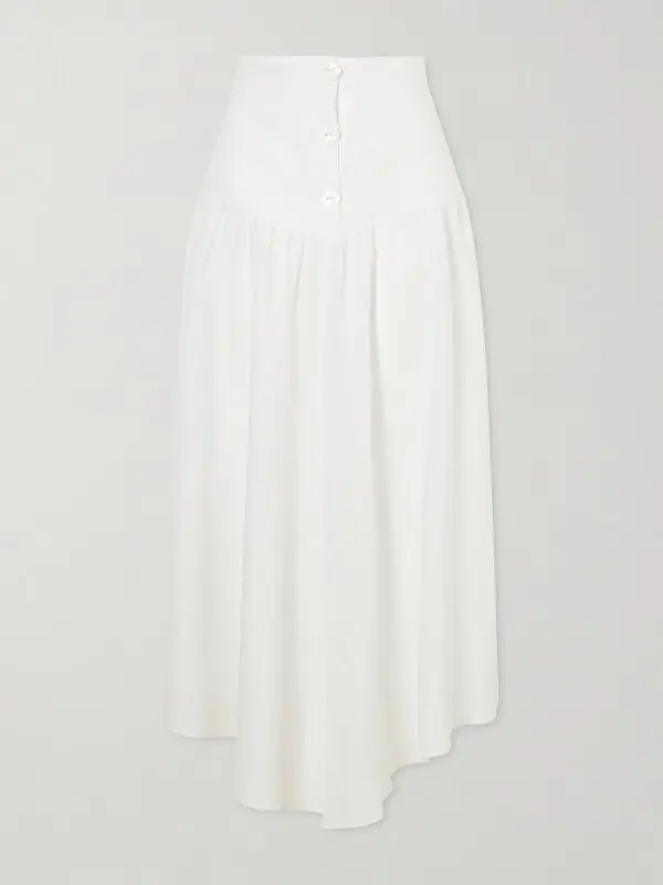 VIOLANTE NESSI Morocco Gathered Linen Maxi Skirt