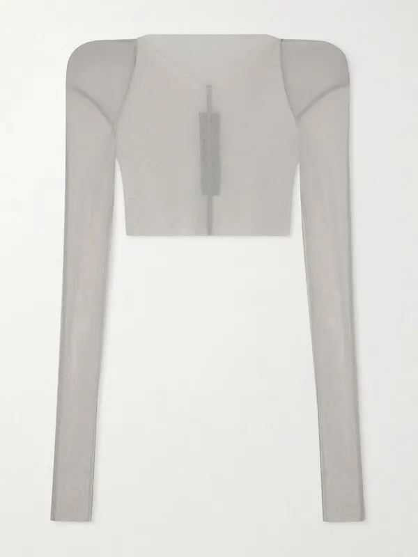 Rick Owens Helm Stretch-mesh Blouse - Neutrals