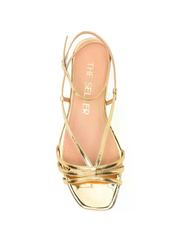THE SELLER Strappy Metallic Sandals - Gold