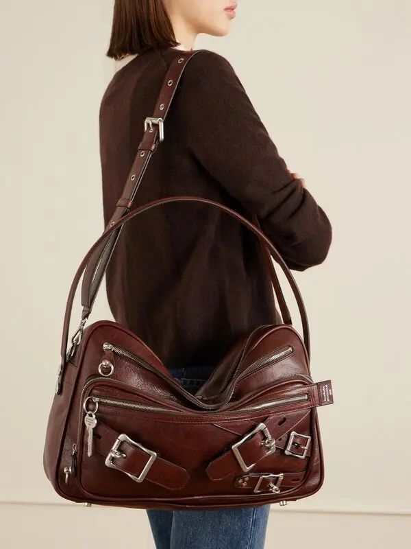 Acne Studios Leather Camera Shoulder Bag - Brown