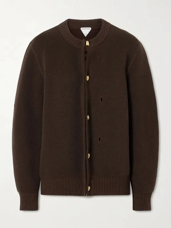 Bottega Veneta Wool Cardigan With Engraved Buttons