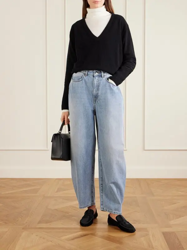 RÓHE High-rise Barrel-leg Jeans - Blue