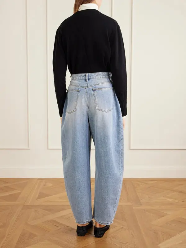 RÓHE High-rise Barrel-leg Jeans - Blue