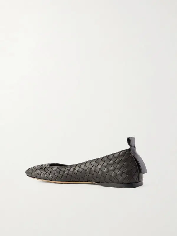 Bottega Veneta Charlotte Intrecciato Leather Ballet Flats - Brown