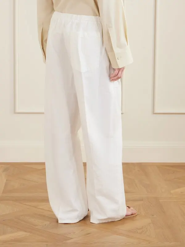 Citizens Of Humanity Aurora Cotton And Linen-blend Wide-leg Pants - White